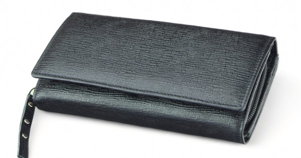 Elegant Leather Wallet Model 17 EL-3-1 in Black | Eric Lasko