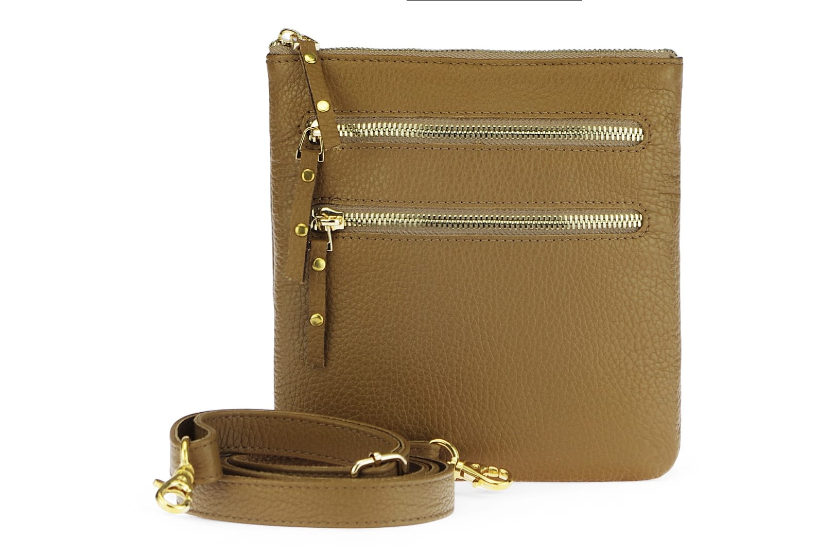 Classic Leather Shoulder Bag - ERICLASKO Gold | Eric Lasko